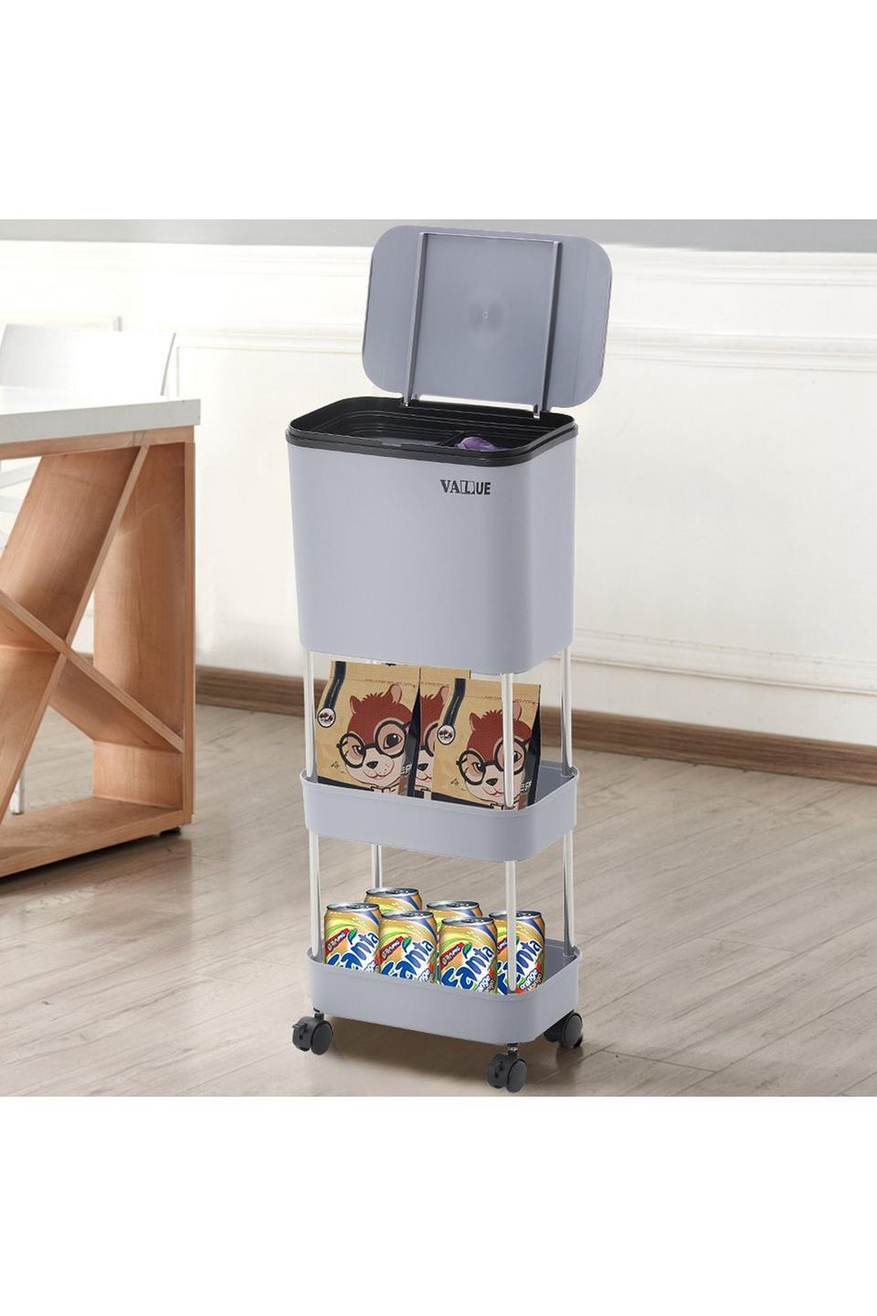 Bins | 3 Tier Dry Wet Rubbish Recycling Bin Moveable Trash Can | Living ... Bins | 3 Tier Dry Wet Rubbish Recycling Bin Moveable Trash Can | Living ...